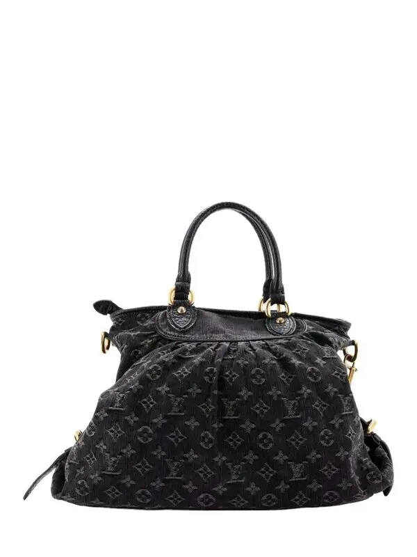 LOUIS VUITTON Neo Cabby Handbag Denim Gm Satchel - Black