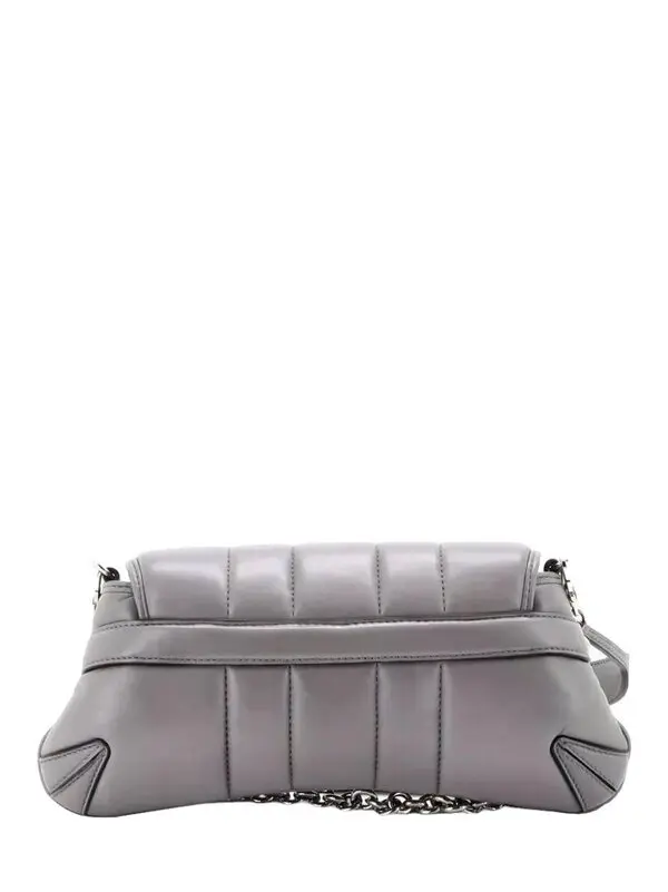 Gucci Horsebit Chain Vertical Quilted Leather Small Shoulder Bag - Grey
