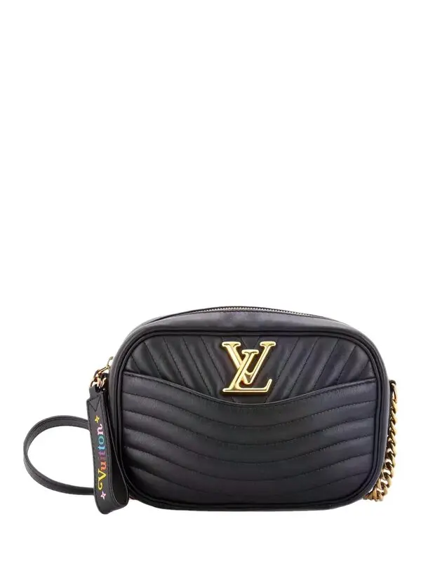 LOUIS VUITTON New Wave Camera Bag Quilted Leather Crossbody Bag - Black