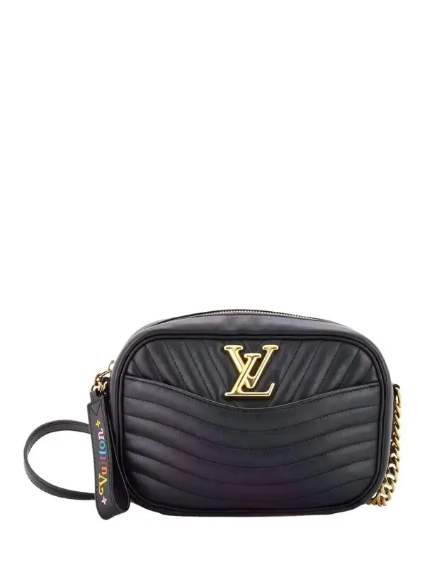 LOUIS VUITTON New Wave Camera Bag Quilted Leather Crossbody Bag - Black