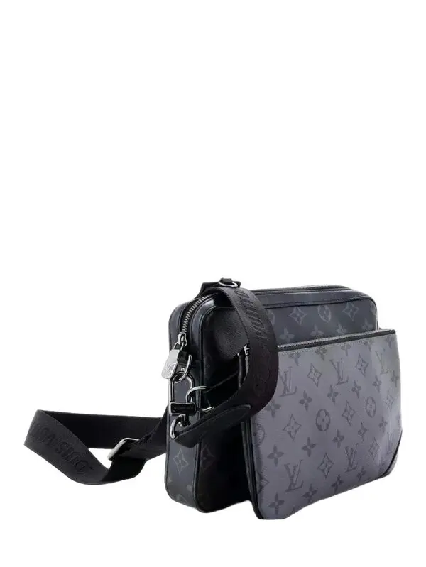 LOUIS VUITTON Trio Messenger Bag Reverse Monogram Eclipse Canvas Crossbody Bag - Black