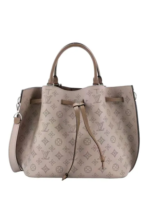 LOUIS VUITTON Girolata Handbag Mahina Leather Tote Bag - Grey