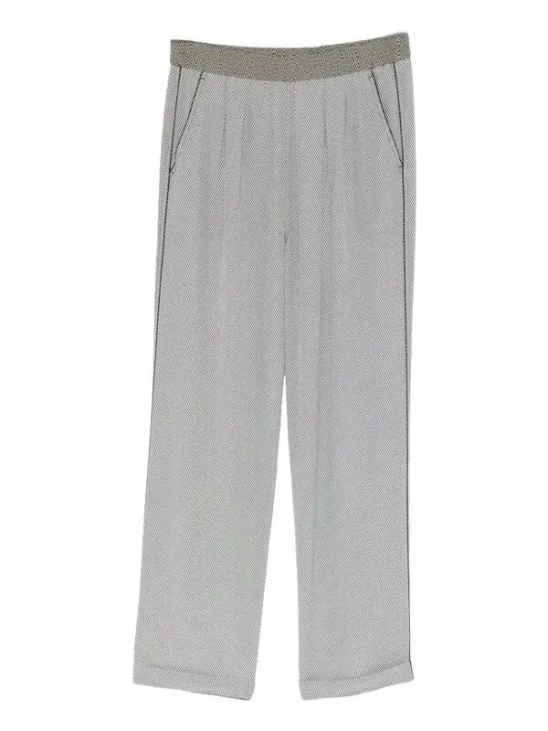 TOM FORD Grid Pattern Trousers - Black