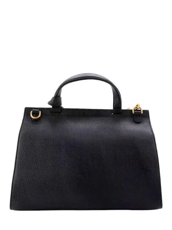 Gucci Gg Marmont Top Handle Bag Leather Small Satchel - Black