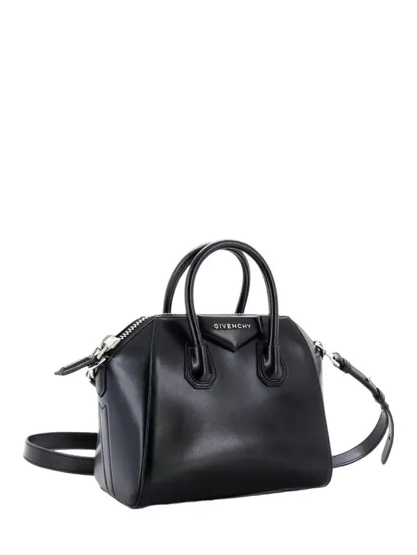 Givenchy Antigona Bag Glazed Leather Mini Satchel - Black