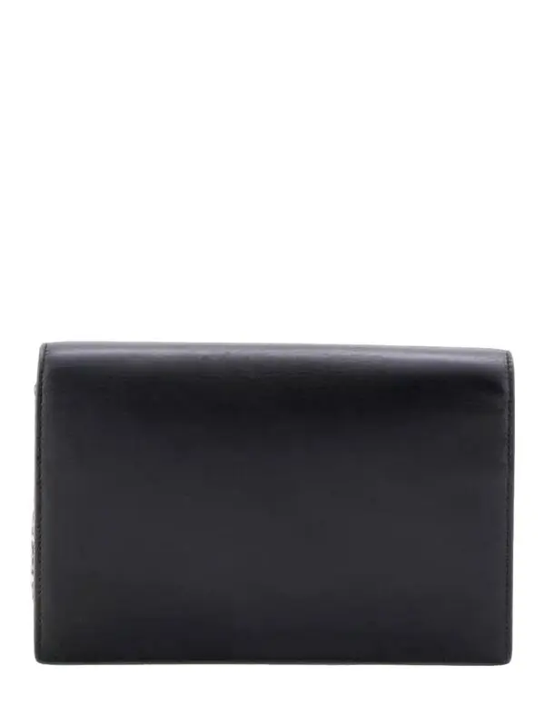 Saint Laurent Classic Monogram Tassel Chain Wallet Patchwork Leather Crossbody Bag - Black