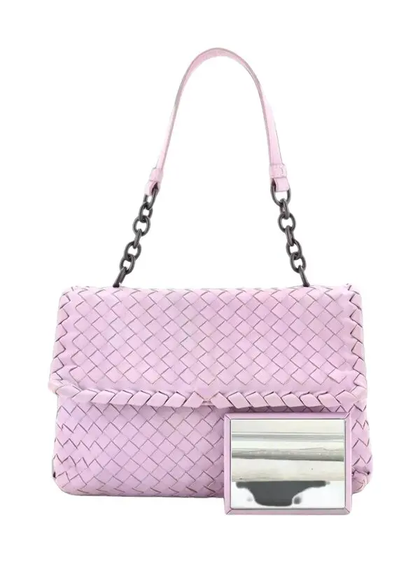 Bottega Veneta Olimpia Intrecciato Nappa Small Shoulder Bag - Purple
