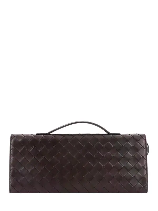 Bottega Veneta Andiamo Top Handle Intrecciato Nappa Long Clutch Bag - Brown