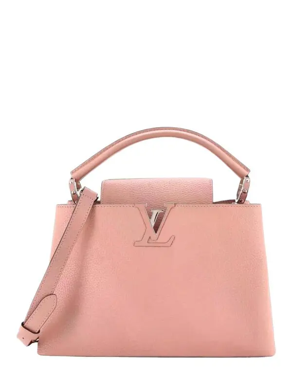 LOUIS VUITTON Capucines Bag Leather Pm Satchel - Blue