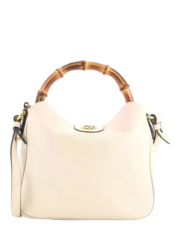 Gucci Diana Nm Bamboo Shoulder Bag Leather Small Tote Bag - White