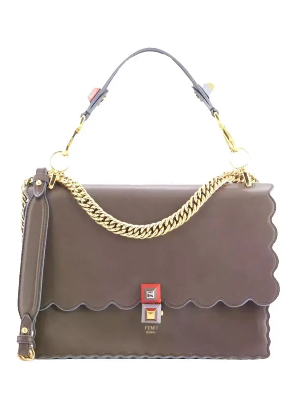 Fendi Kan I Bag Leather Medium Shoulder Bag - Brown