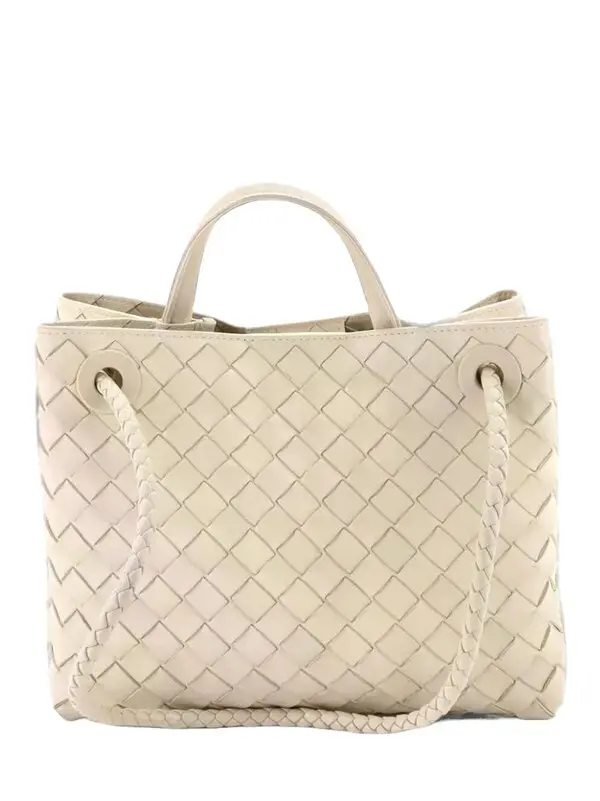 Bottega Veneta Andiamo Top Handle Bag Intrecciato Nappa Small Satchel - Neutrals