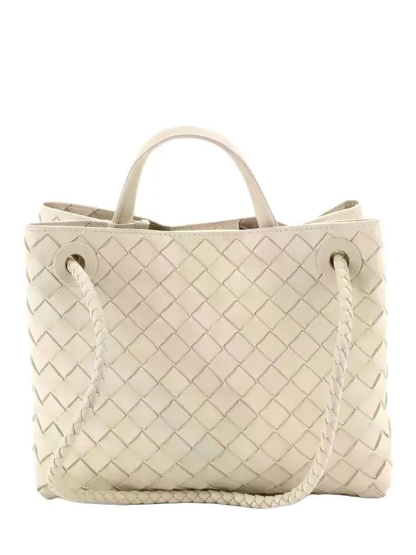 Bottega Veneta Andiamo Top Handle Bag Intrecciato Nappa Small Satchel - Neutrals