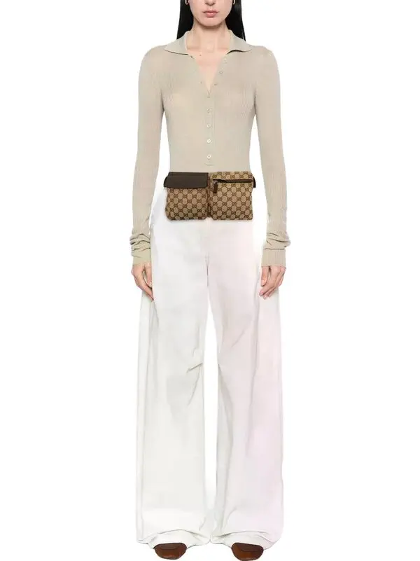 Gucci 2000-2015 Gg Canvas Double Pocket Belt Bag - Neutrals