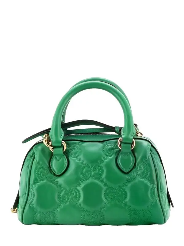 Gucci Ophidia Convertible Boston Top Handle Bag Gg Matelasse Leather Mini Crossbody Bag - Green