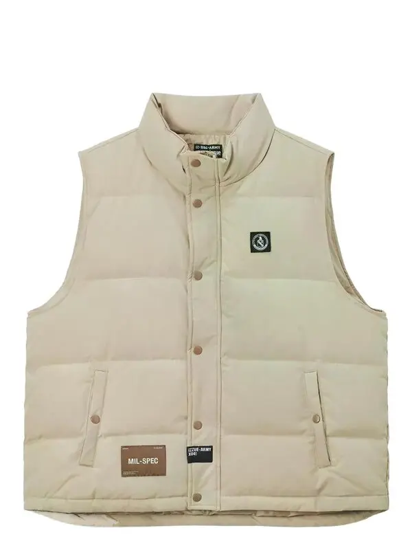 Izzue Quilted Logo-patch Gilet - Neutrals