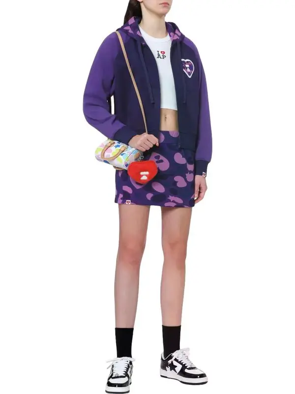 AAPE BY *A BATHING APE Heart-camouflage Skirt - Purple