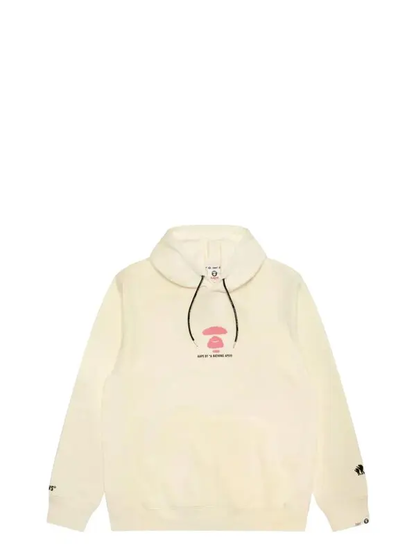 AAPE BY *A BATHING APE Logo-print Drawstring Hoodie - Neutrals
