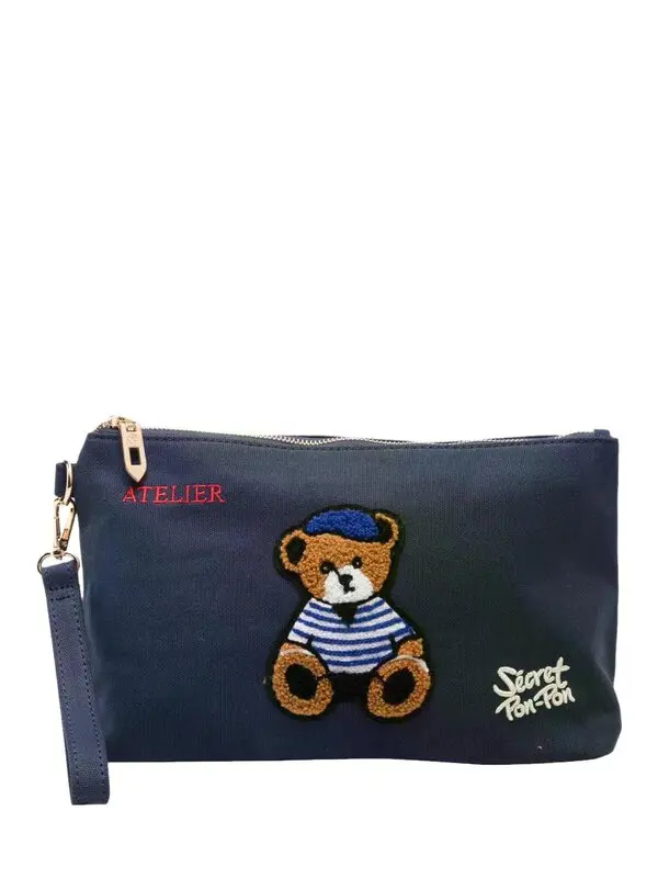 SECRET PON-PON Saint Tropez Teddy-patch Clutch Bag - Blue