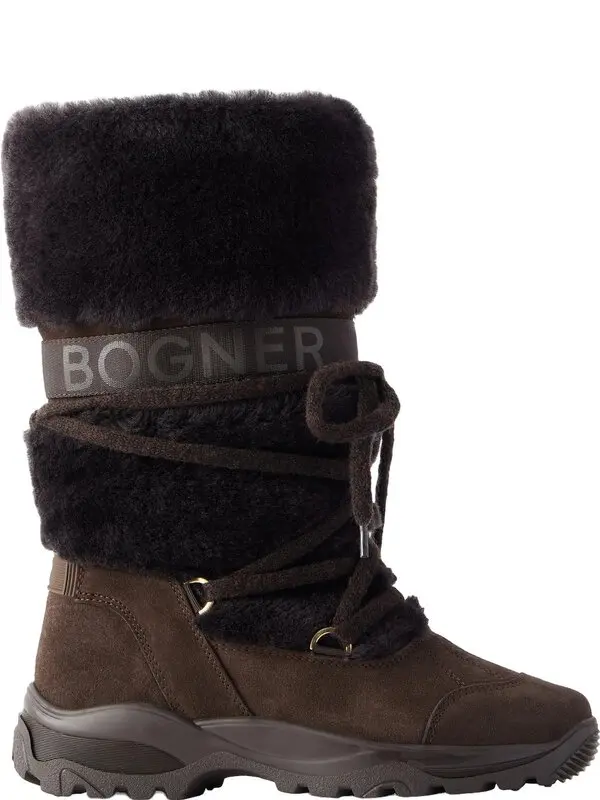 Bogner Alta Badia 8 Shearling-trimmed Suede Ankle Boots - Brown