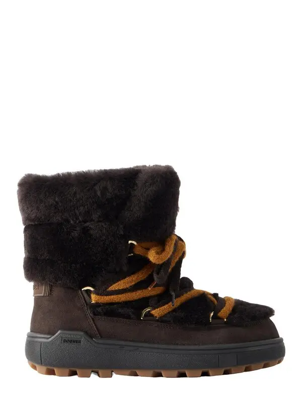 Bogner Chamonix 10 Shearling-trimmed Suede Ankle Boots - Brown