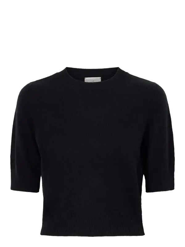 Le Kasha Chypre Cropped Organic Cashmere Sweater - Black