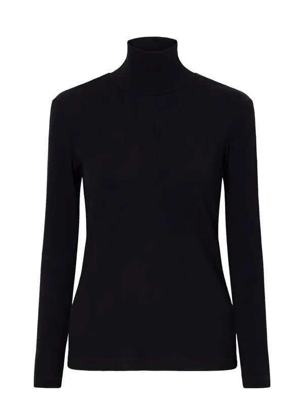 Max Mara Cono Wool-jersey Turtleneck Top - Black