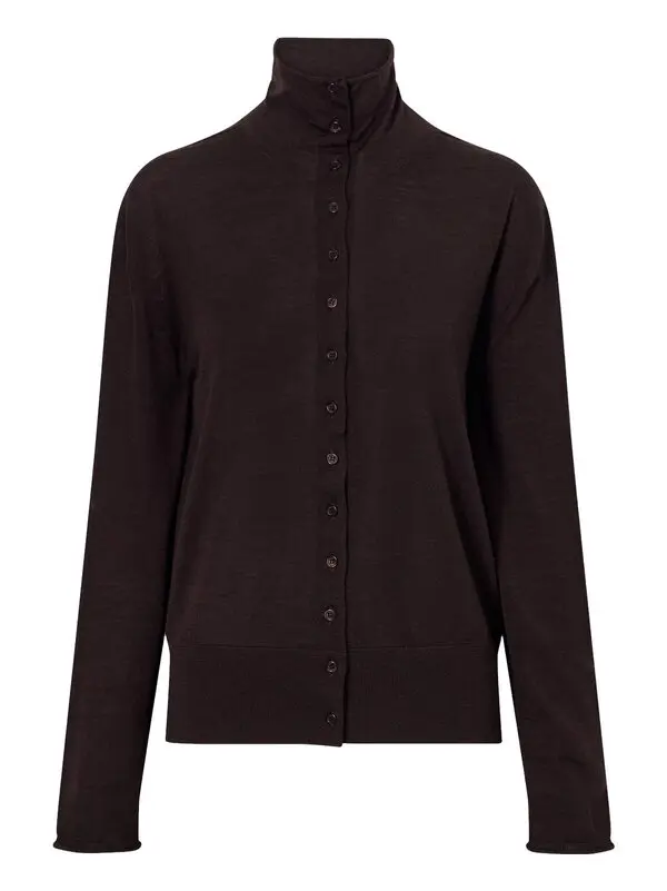 KALLMEYER Leona Wool And Silk-blend Cardigan - Brown