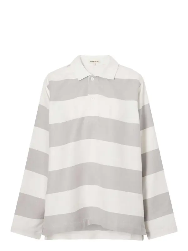 MARRAKSHI LIFE The Rugby Striped Cotton Oxford Shirt - Green
