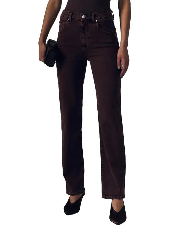 LE JEAN The Slim Straight Leg Jeans - Espresso