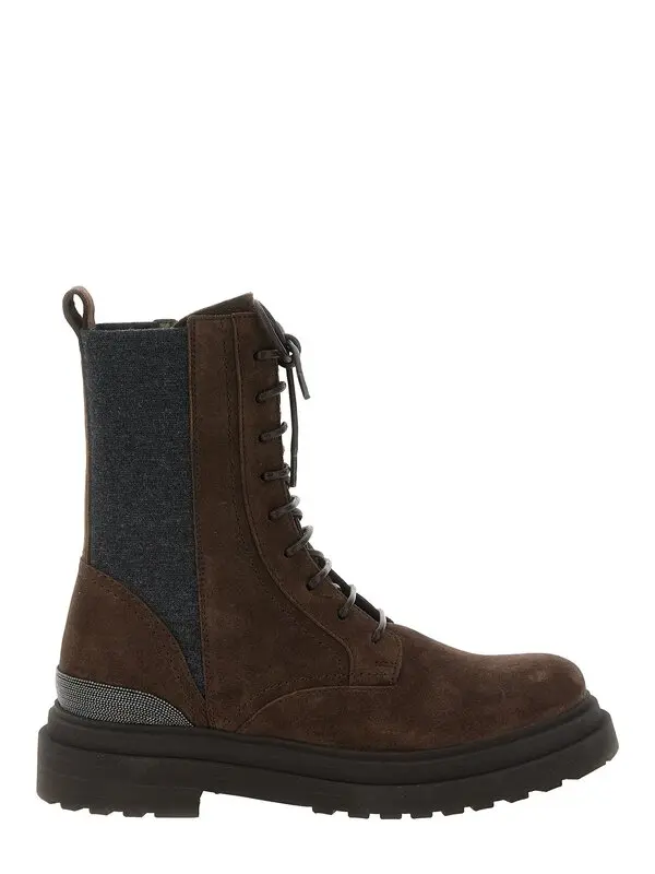 Brunello Cucinelli Precious Detail' Ankle Boots - Brown