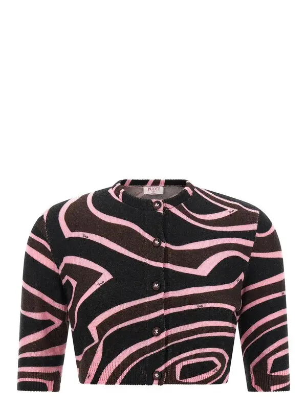 Emilio Pucci Onde' Cropped Cardigan - Pink