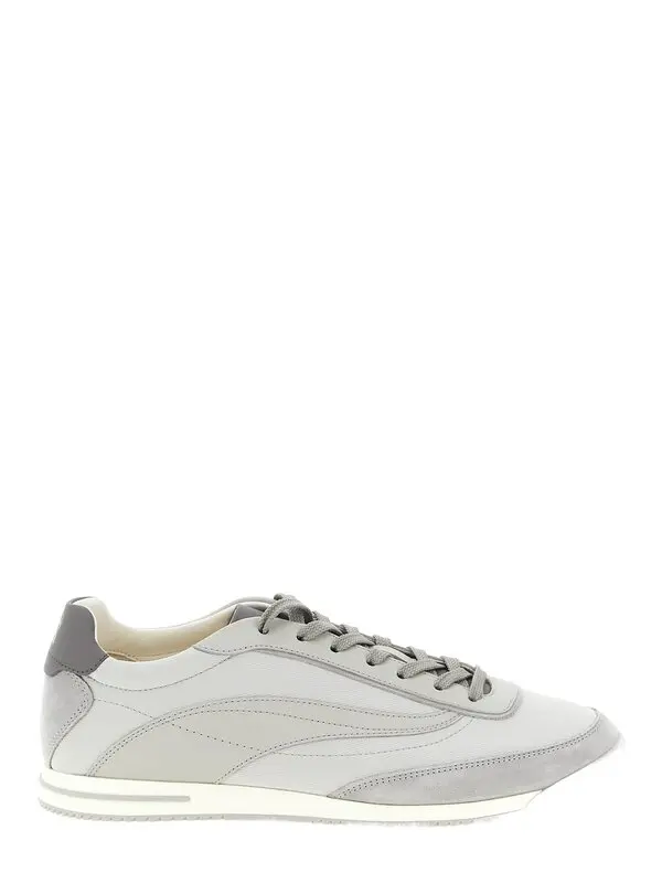 Brunello Cucinelli Techno And Nubuck Fabric Sneakers - Gray