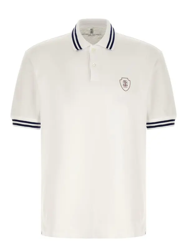 Brunello Cucinelli Polo Coat Of Arms - White