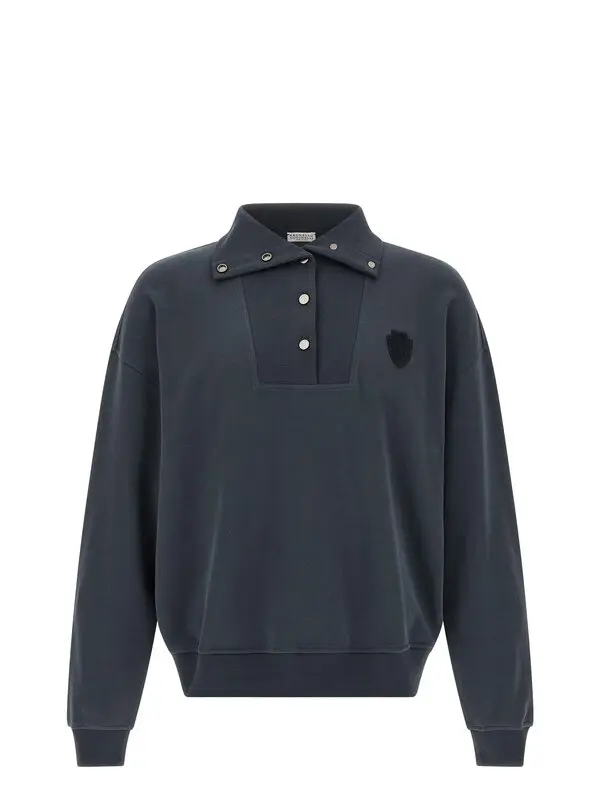 Brunello Cucinelli Smooth' Sweatshirt - Blue