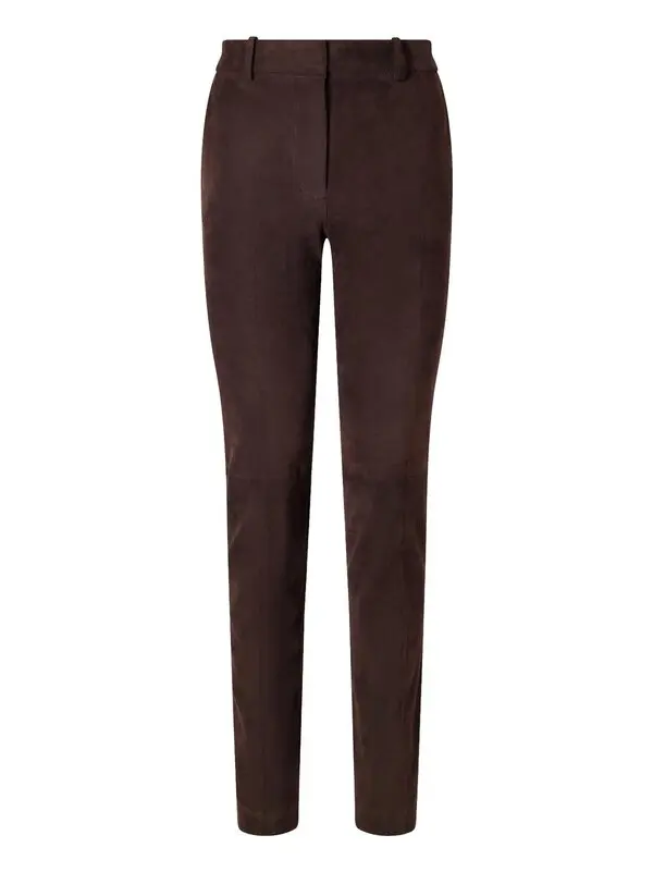 JOSEPH New Coleman Paneled Suede Mid-rise Slim-fit Pants - Brown
