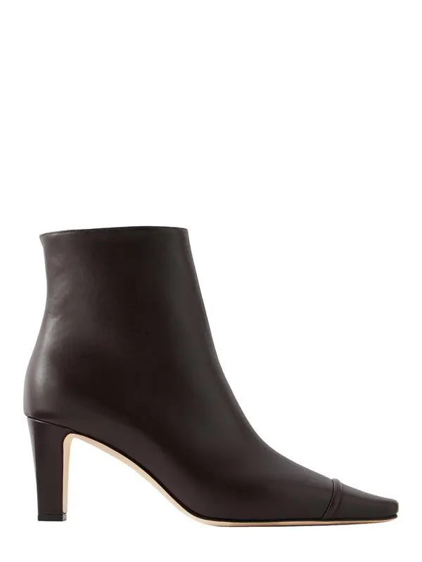 Manolo Blahnik Vivecal 70 Leather Ankle Boots - Brown