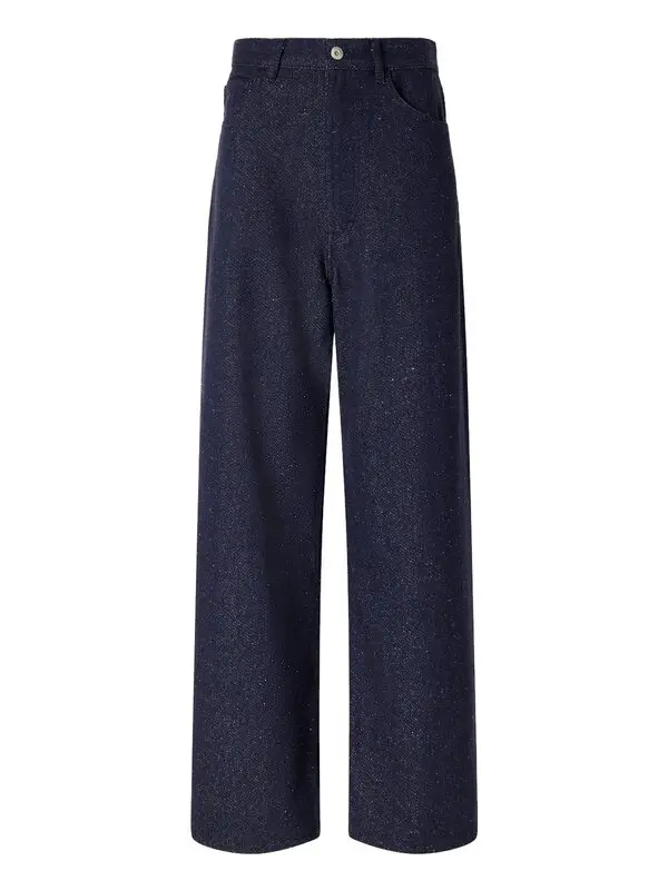 Auralee Silk Mid-rise Wide-leg Pants - Blue