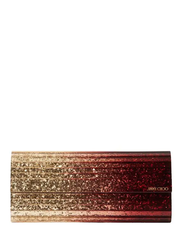 JIMMY CHOO Sweetie Logo-engraved Embellished Resin Clutch - Red