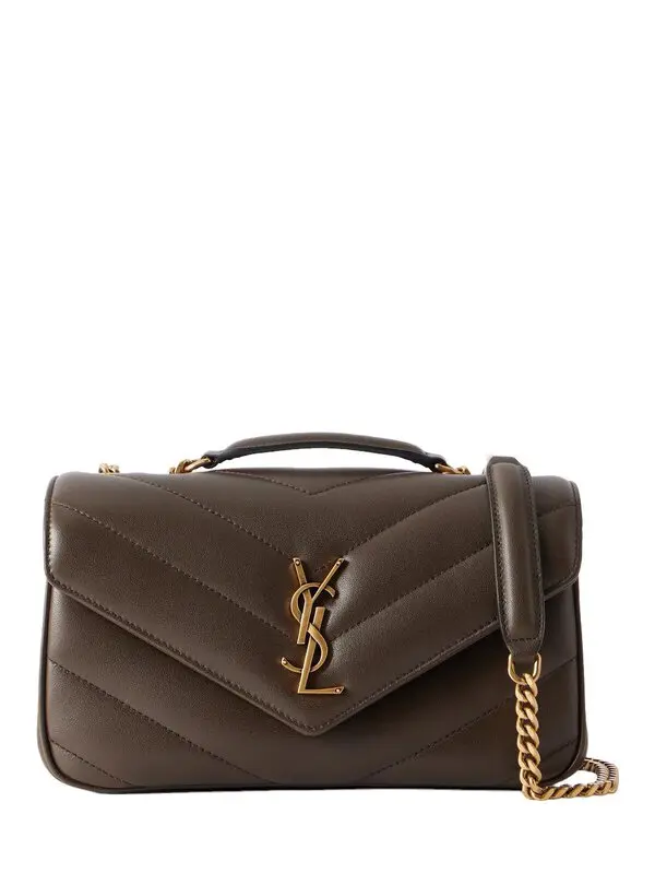 Saint Laurent Loulou Small Cassandre-embellished Matelassé Leather Shoulder Bag - Green