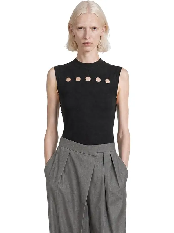 Marni Cut-out Polkadot Tank Top - Black