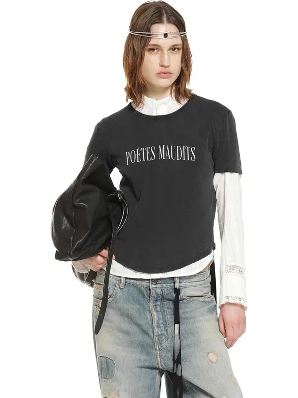ANN DEMEULEMEESTER Floor Micro T-shirt - Black