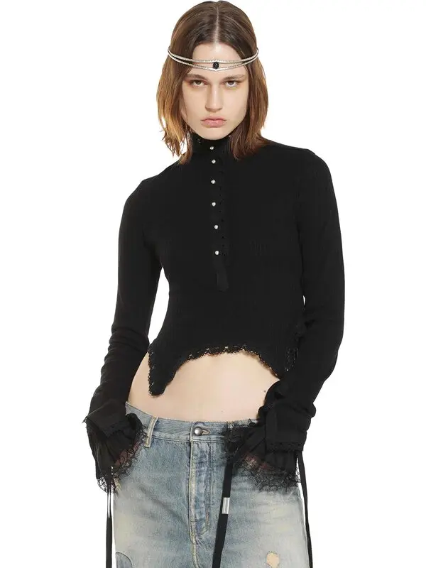 ANN DEMEULEMEESTER Nancine Serafino Cropped Top - Black