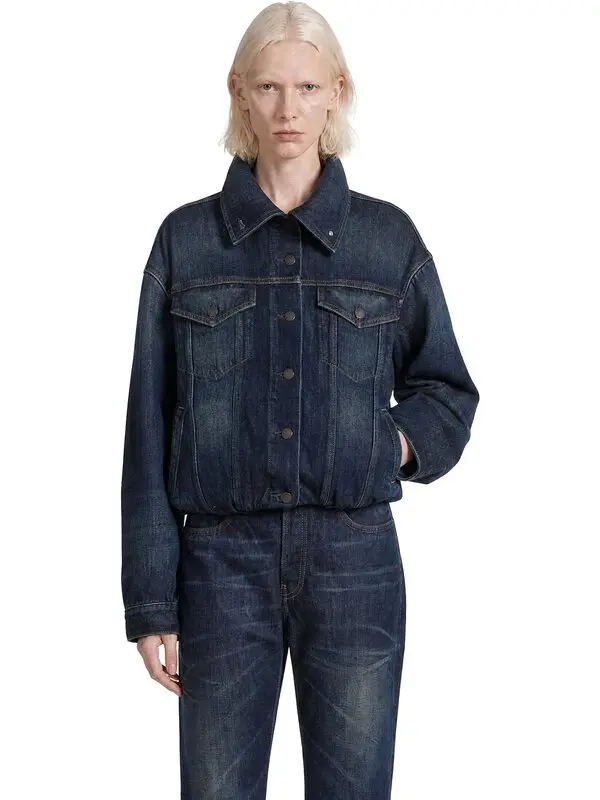 Acne Studios Cropped Denim Jacket - Blue