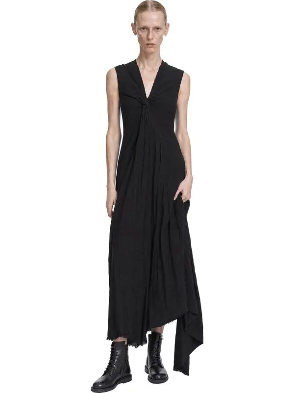 MARC LE BIHAN Viscose Wool Knotted Dress - Black