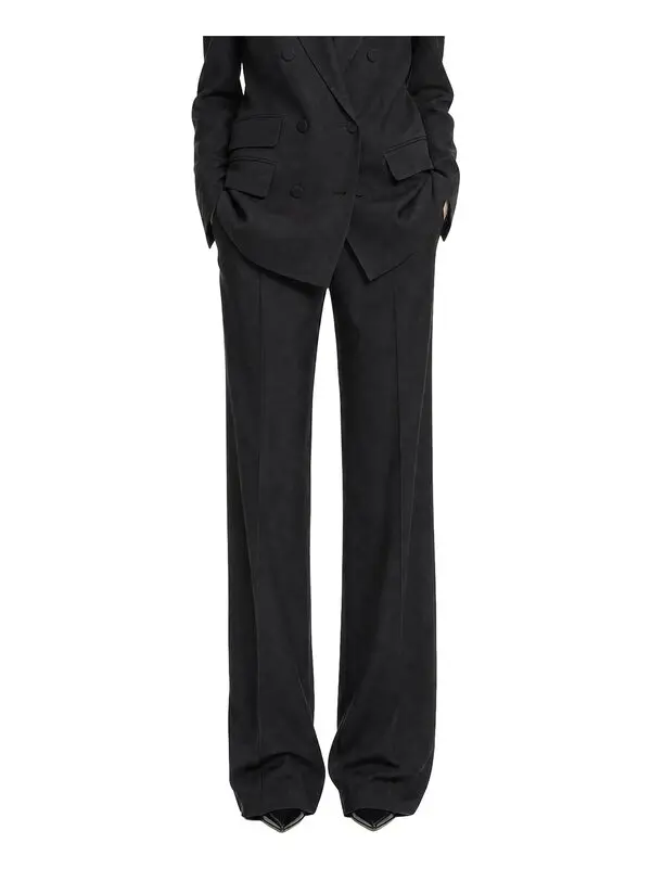 TOM FORD Grain De Poudre Tailored Pants With Belt - Black