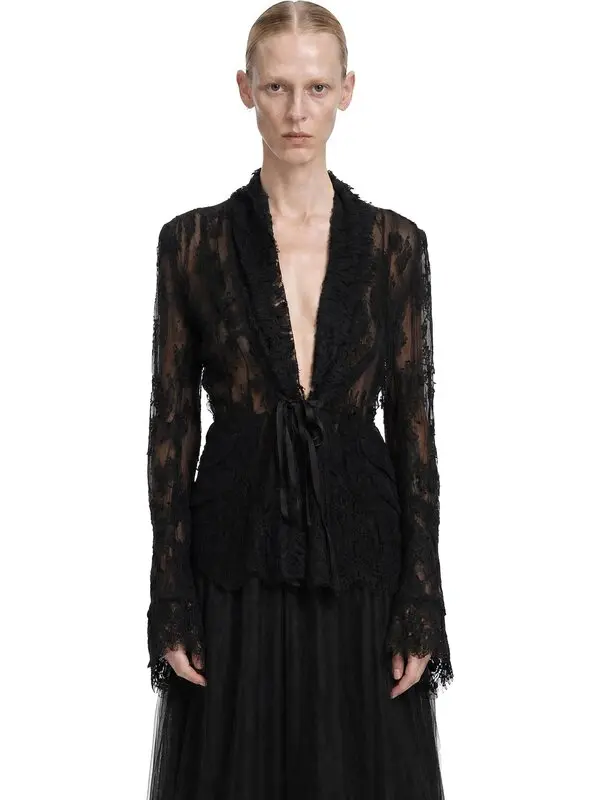 MARC LE BIHAN Lace Blazer - Black
