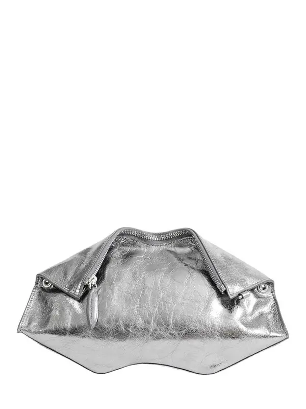 Alexander McQueen Manta Clutch - Silver
