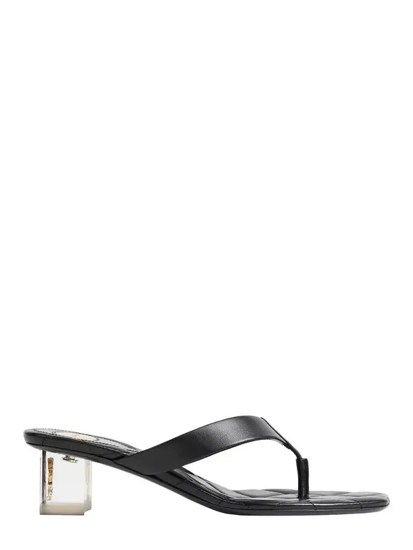 Saint Laurent Sip Sandals In Smooth Leather - Black