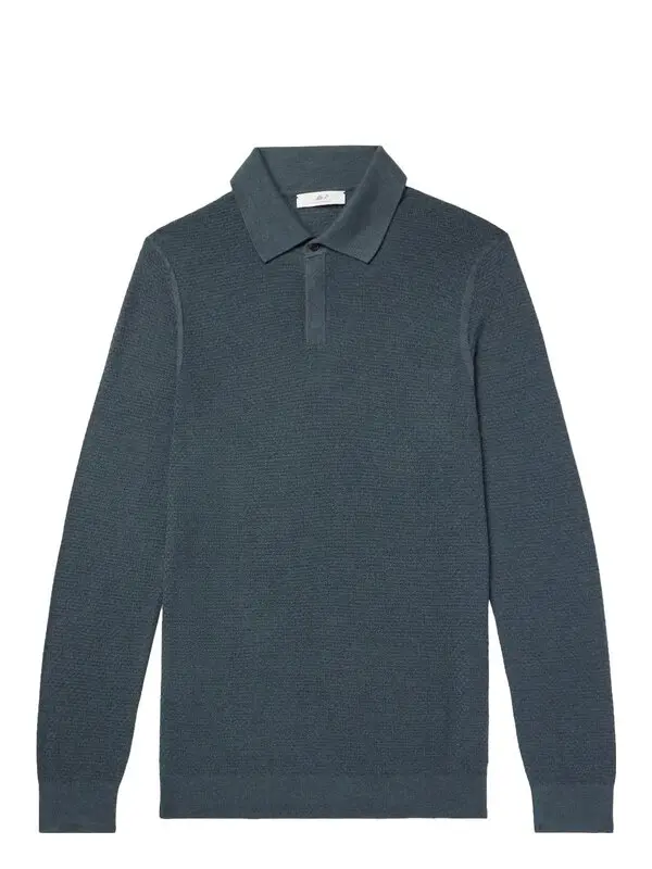 Mr P. Cashmere And Silk-blend Polo Sweater - Green